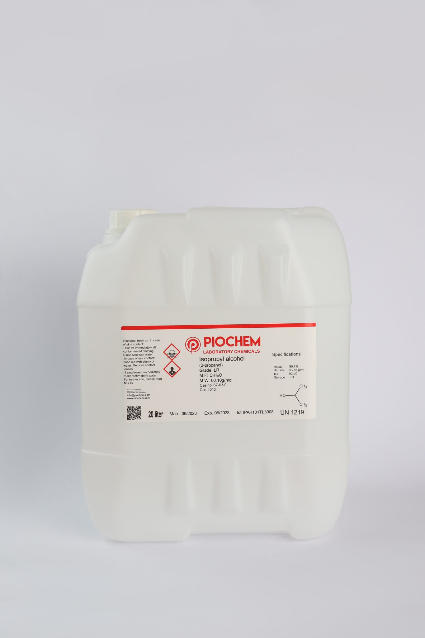ISOPROPYL ALCOHOL 99.5% BP,USP – Piochem